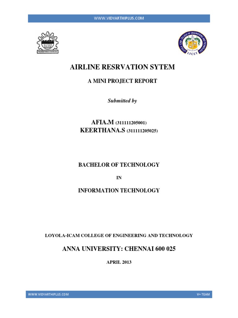 Airline Reservation System | PDF | Component Object Model | Feasibility ...