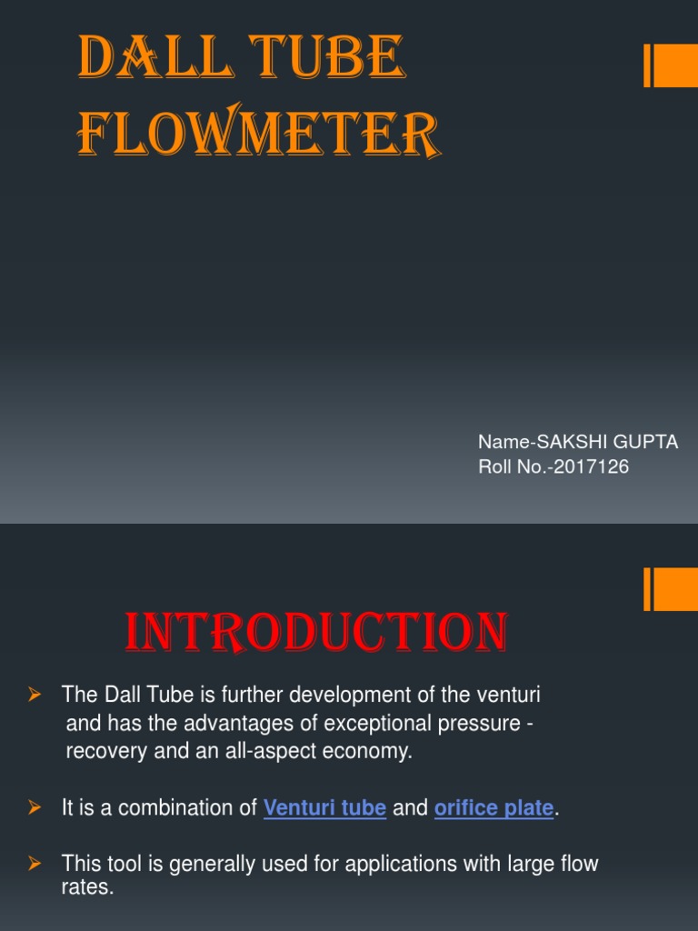 Dall Tube Flowmeter Guide | PDF | Flow Measurement | Phases Of Matter
