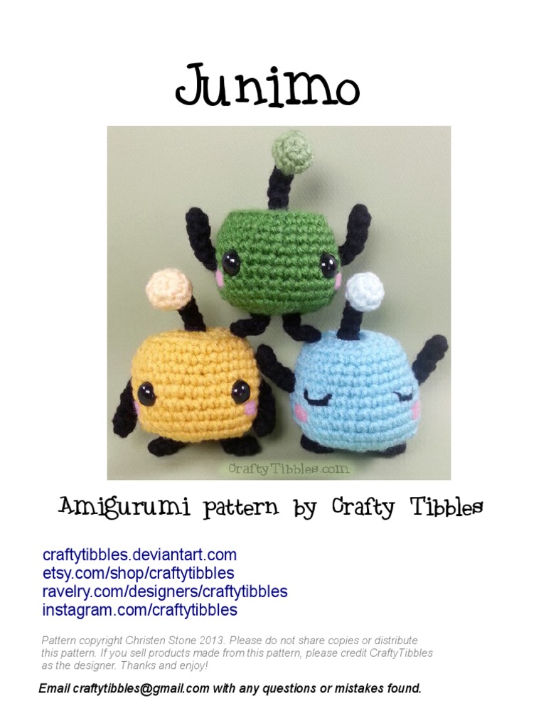 Junimo Pattern | PDF | Crochet | Textile Arts