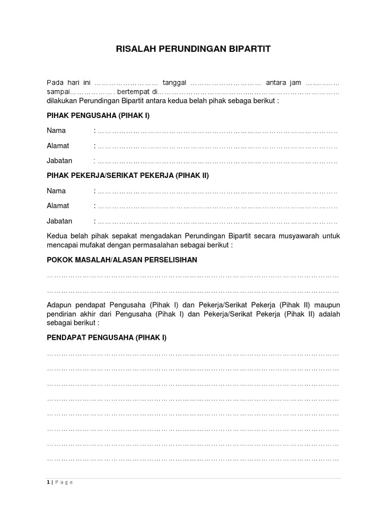 Risalah Perundingan Bipartit | PDF