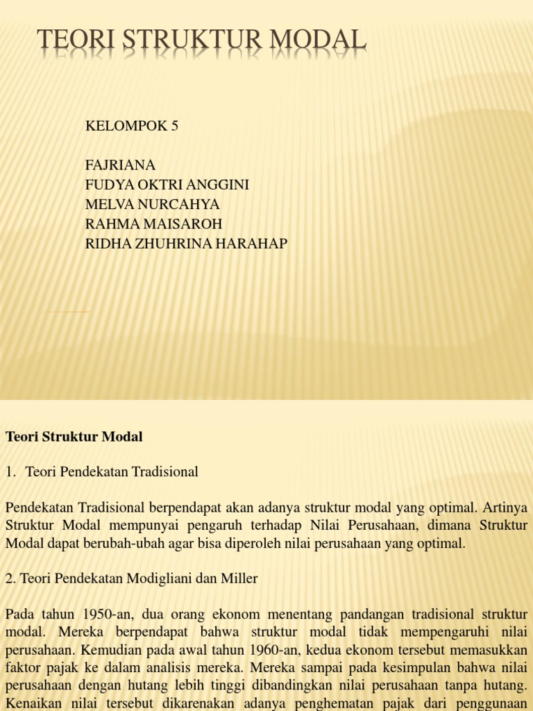 Teori Struktur Modal | PDF