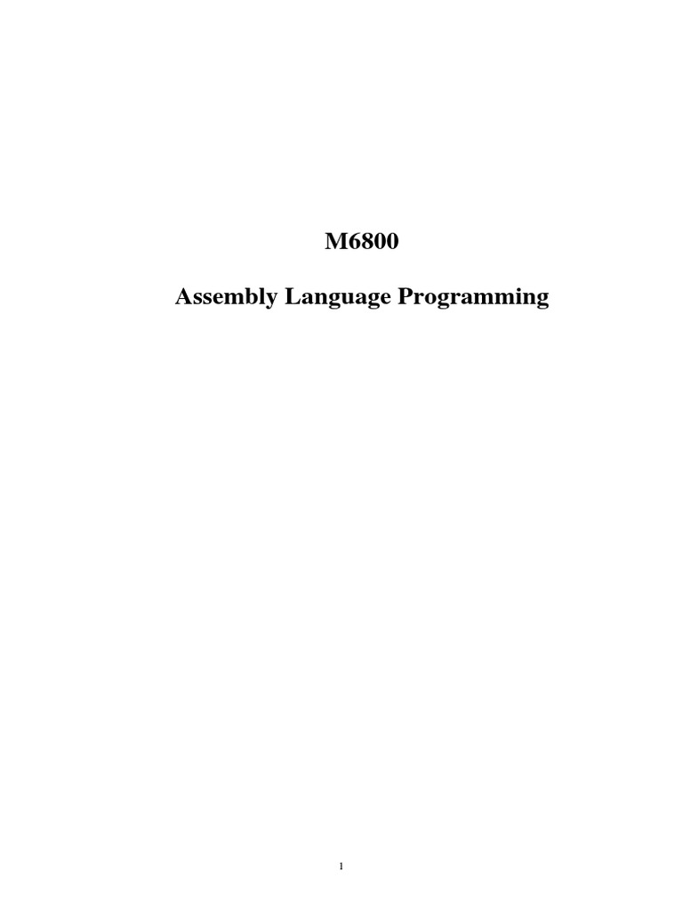 M6800. Assembly Language Programming | PDF | Pointer (Computer ... M6800. Assembly Language Programming | PDF | Pointer (Computer ...