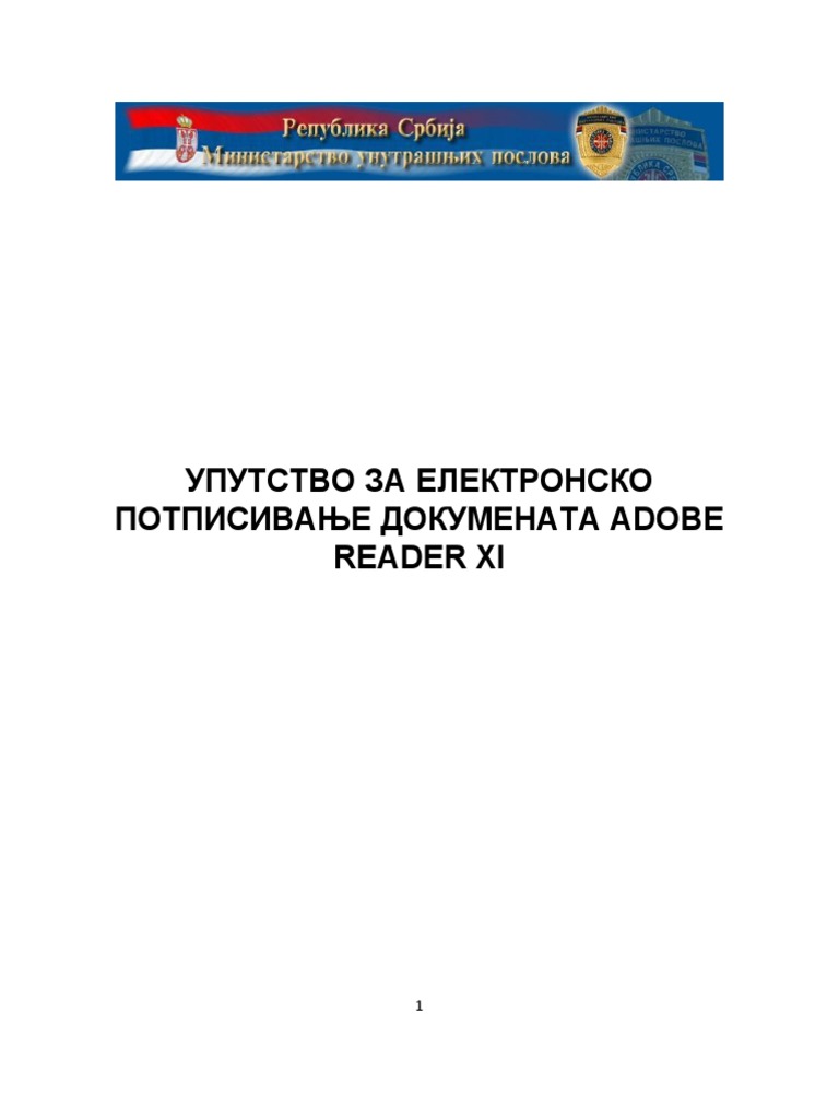 Uputstvo Za Potpisivanje Dokumenata U Adobe Reader XI | PDF