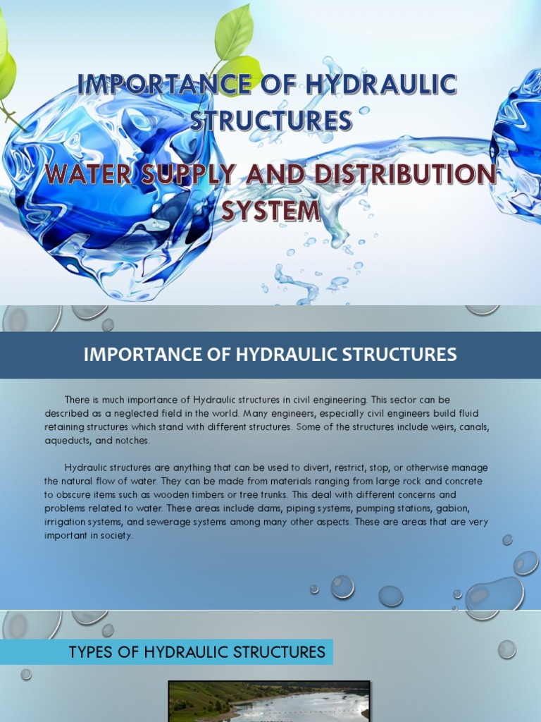 Hydraulic Structures in Water Supply Systems | PDF | Water Supply ...