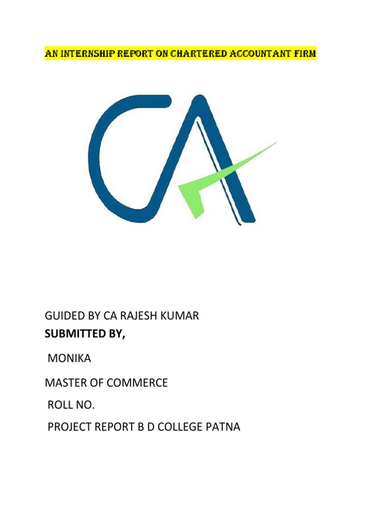 An Internship Report On Chartered Accountant Firm | PDF