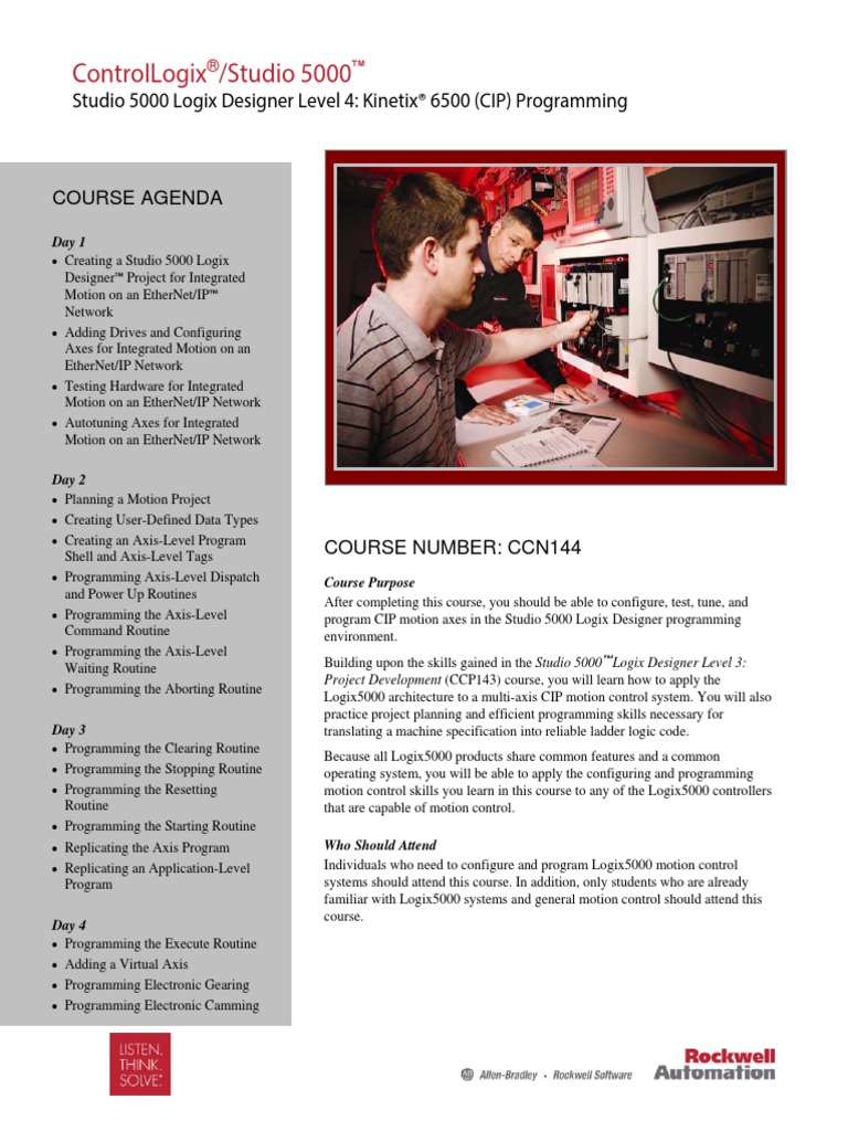 CCN144 Studio 5000 Logix Designer Level 4 Kinetix 6500 (CIP ...
