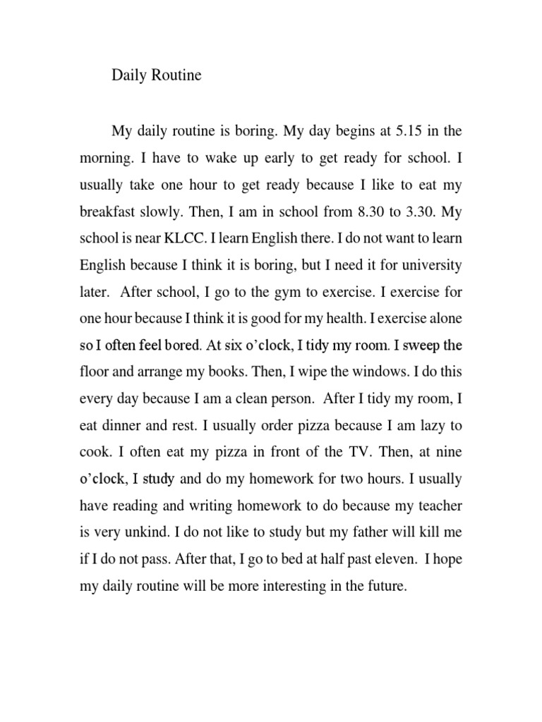 My Daily Routine (For Student) | PDF