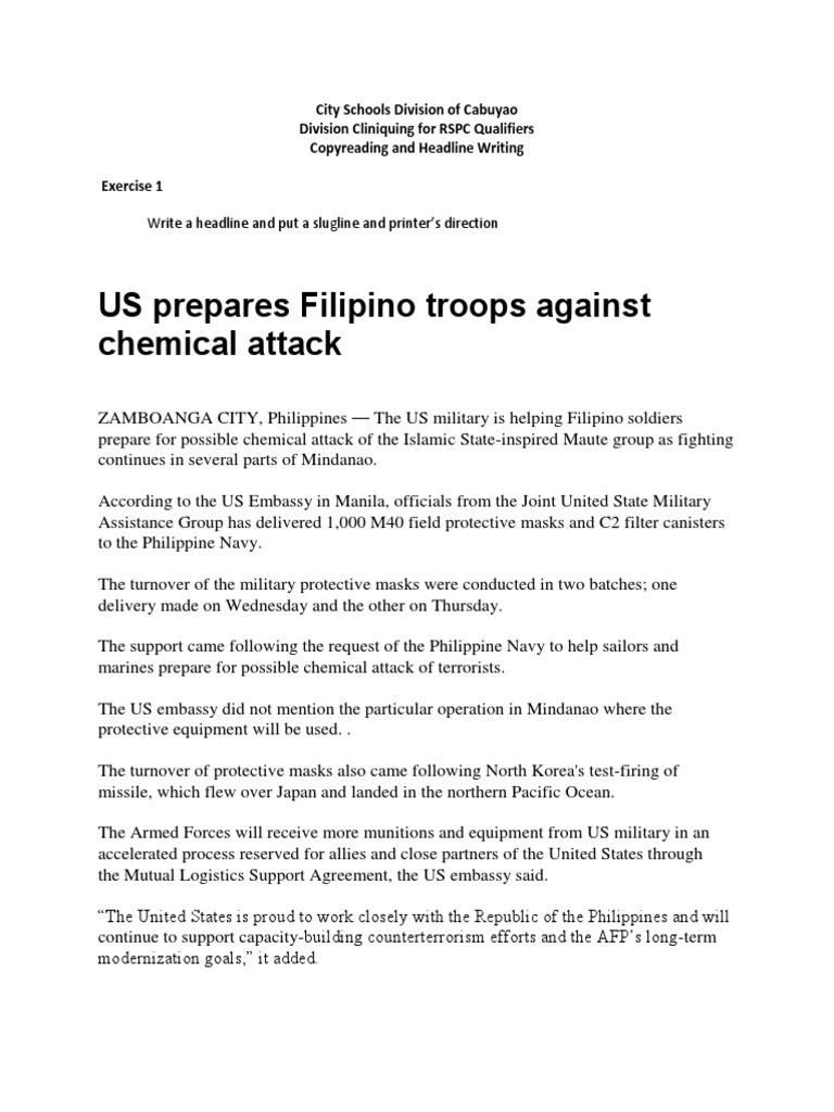 Copyreading ANSWER SHEET | PDF | Philippines | Government