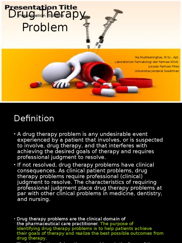 Drug Therapy Problem | PDF | Dose (Biochemistry) | Chemistry