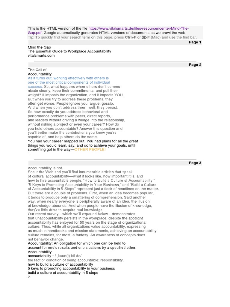 The Essential Guide To Workplace Accountability | PDF | Accountability ...