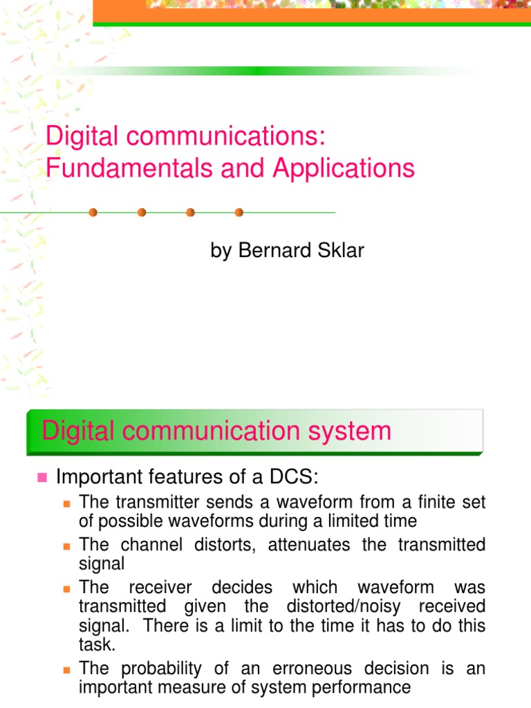 Digital Communications Fundamentals and Ap - Bernard Sklar Book Part 1 ...