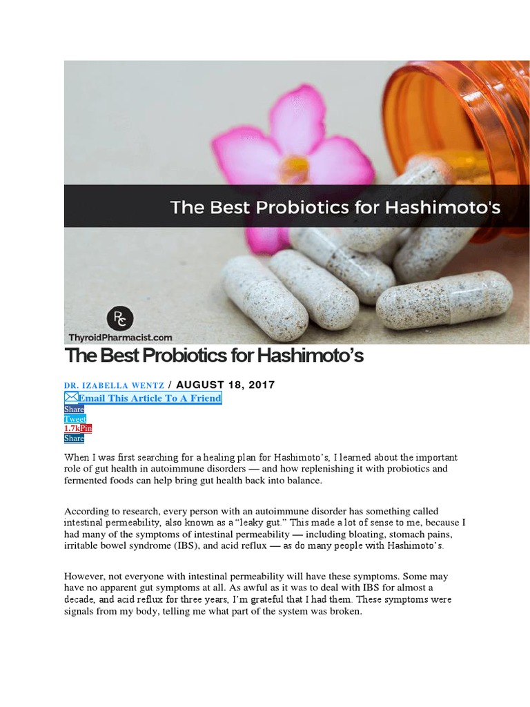Top Probiotics for Hashimoto's Health | PDF | Probiotic | Gastroenterology