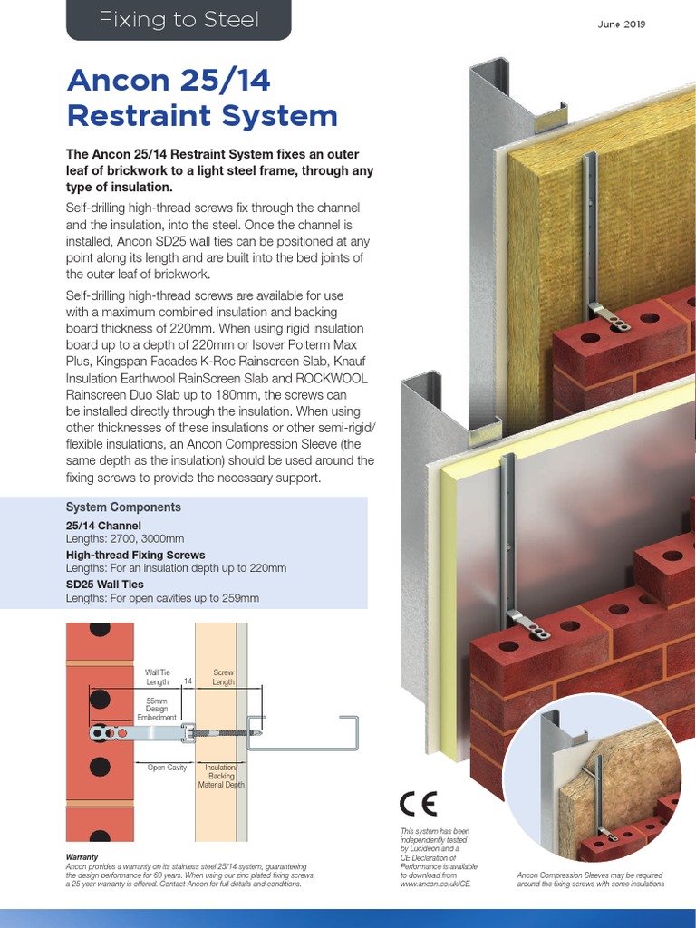 Ancon 25-14 Restraint System | PDF | Building Insulation | Screw
