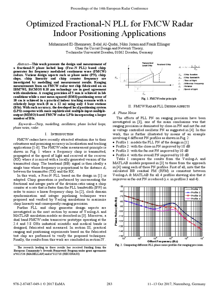 Optimized Fractional-N PLL For FMCW Radar Indoor Positioning Applications | Download Free PDF ...
