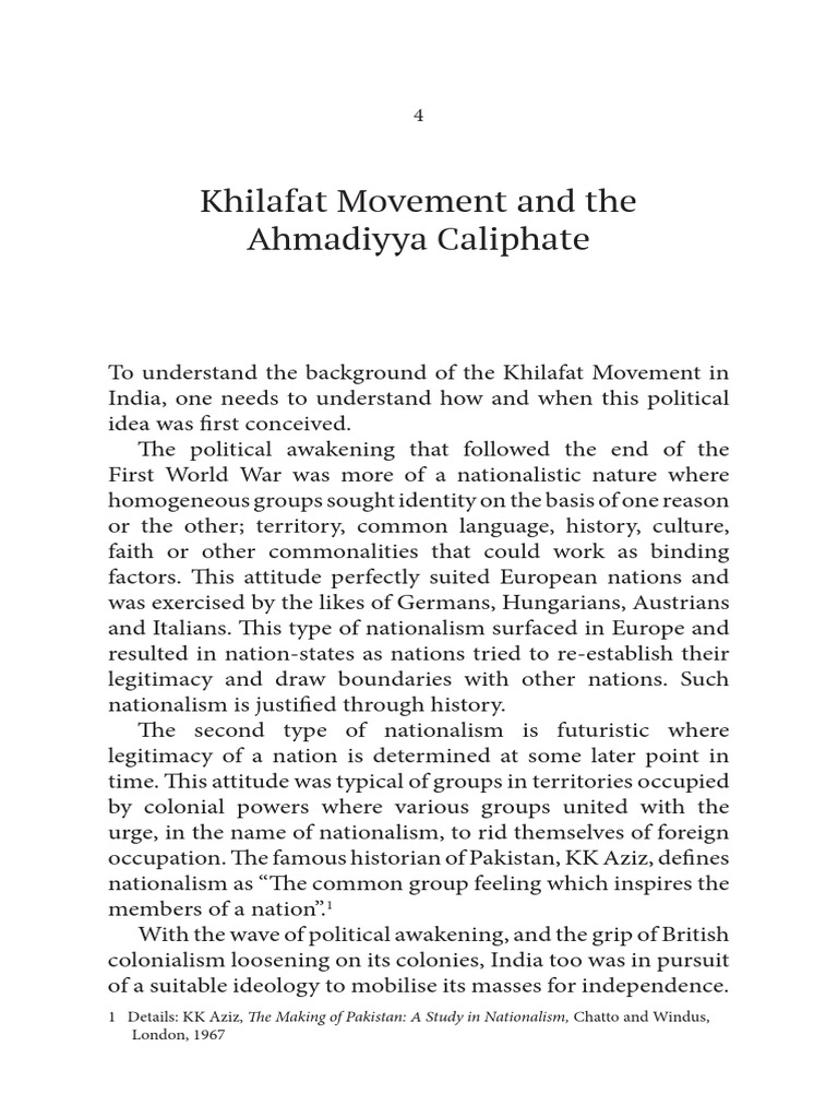 Khilafat Movement and The Ahmadiyya Caliphate by Asif Basit | PDF ...