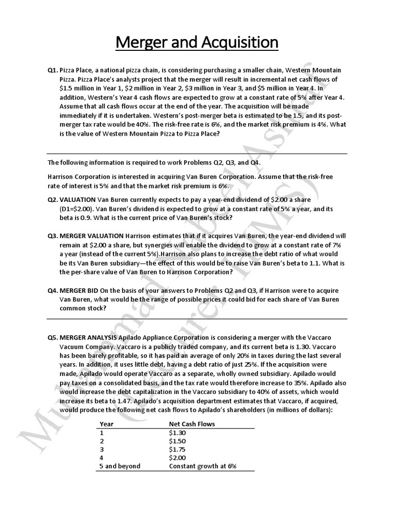 Mergers And Acquisitions For Dummies Cheat Sheet – JQMCLV