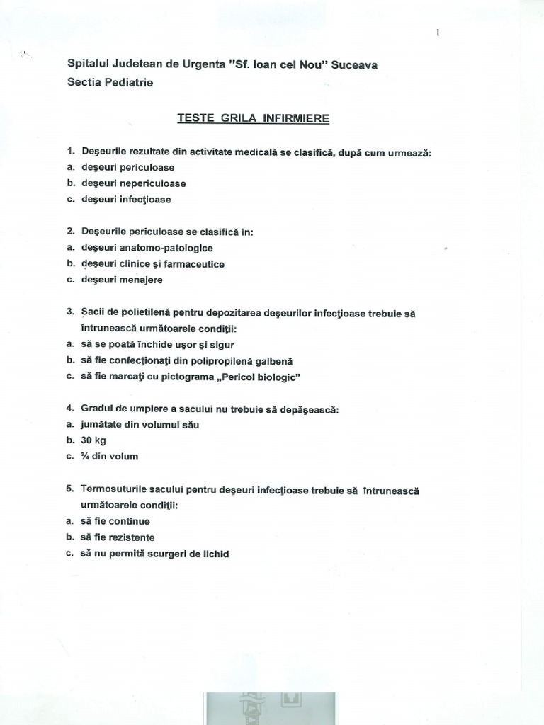 6.teste Inf Pediatrie PDF | PDF