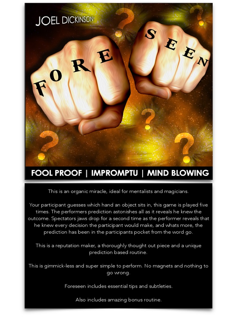 Foreseen by Joel Dickinson | PDF | Hand