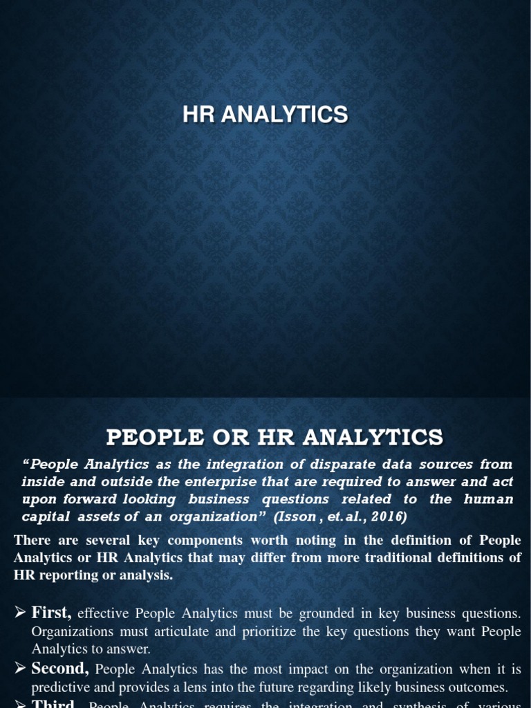 Lecture 1 Introduction To Hr Analytics Pdf Analytics