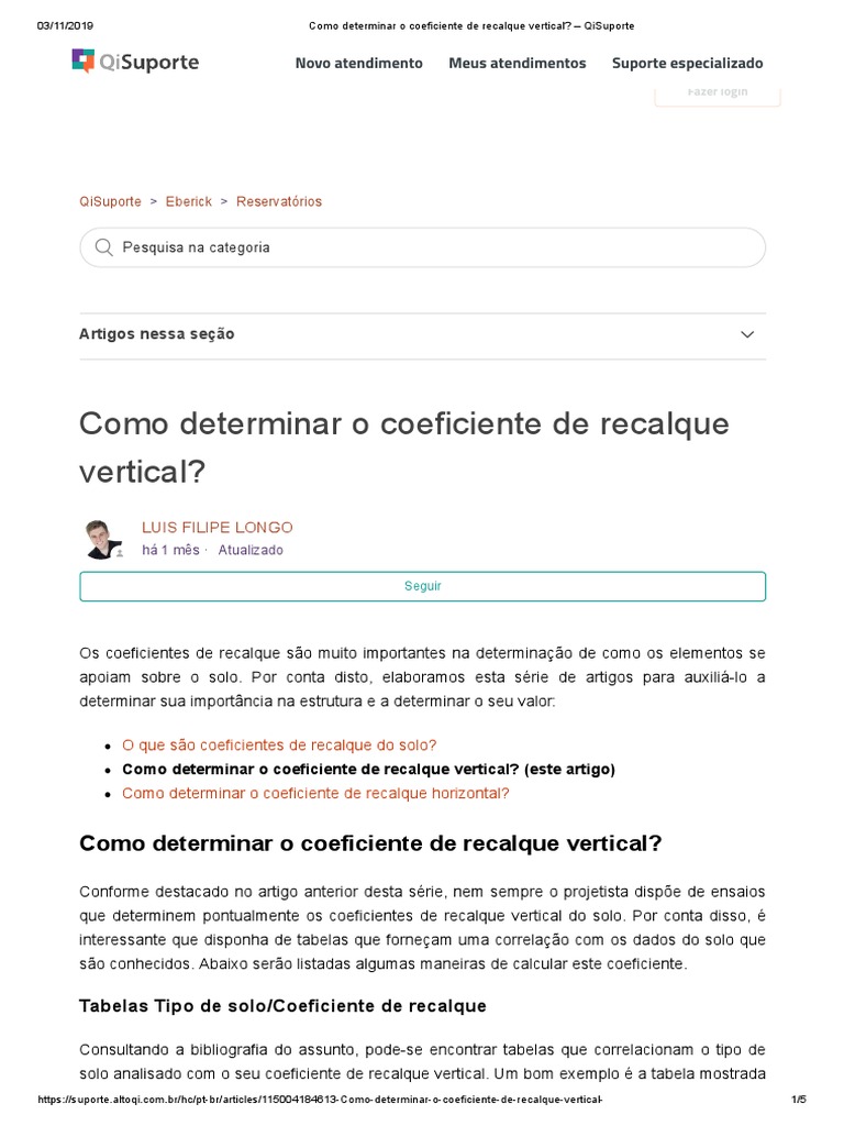 Cálculo do Coeficiente de Recalque Vertical | PDF | Correlação e ...