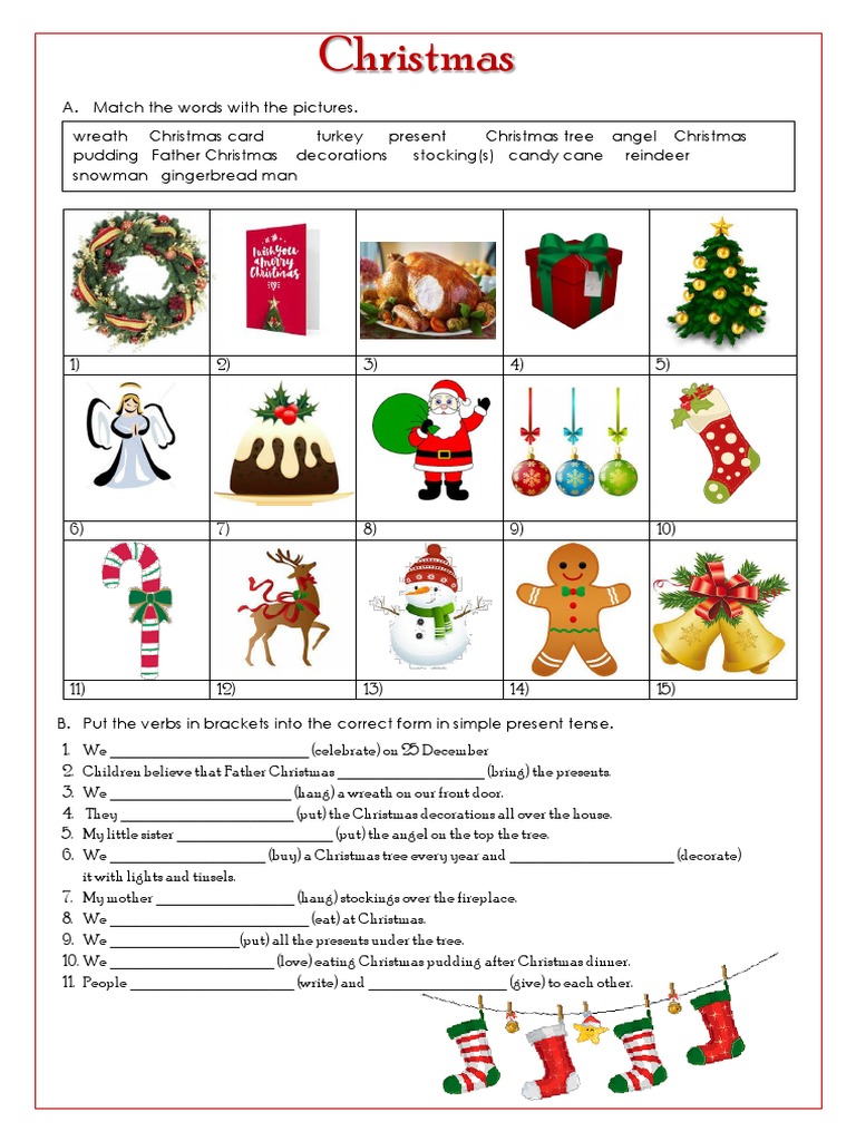 Christmas Simple Present Tense | PDF | Language Arts & Discipline ...