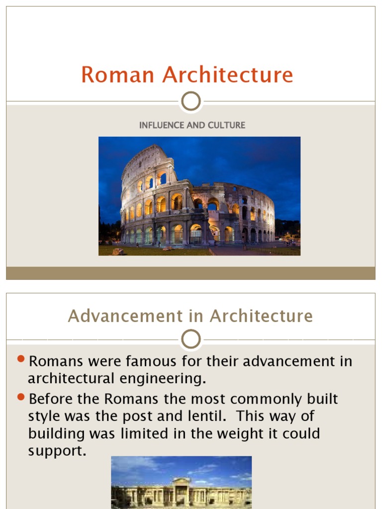 Roman Architecture: Influence and Culture | PDF | Ancient Rome ...