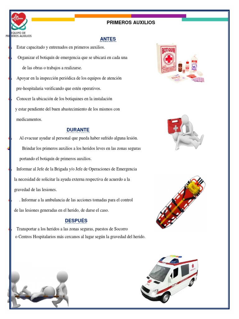 Cartilla Primeros Auxilios | Download Free PDF | Primeros auxilios | Servicios de emergencia