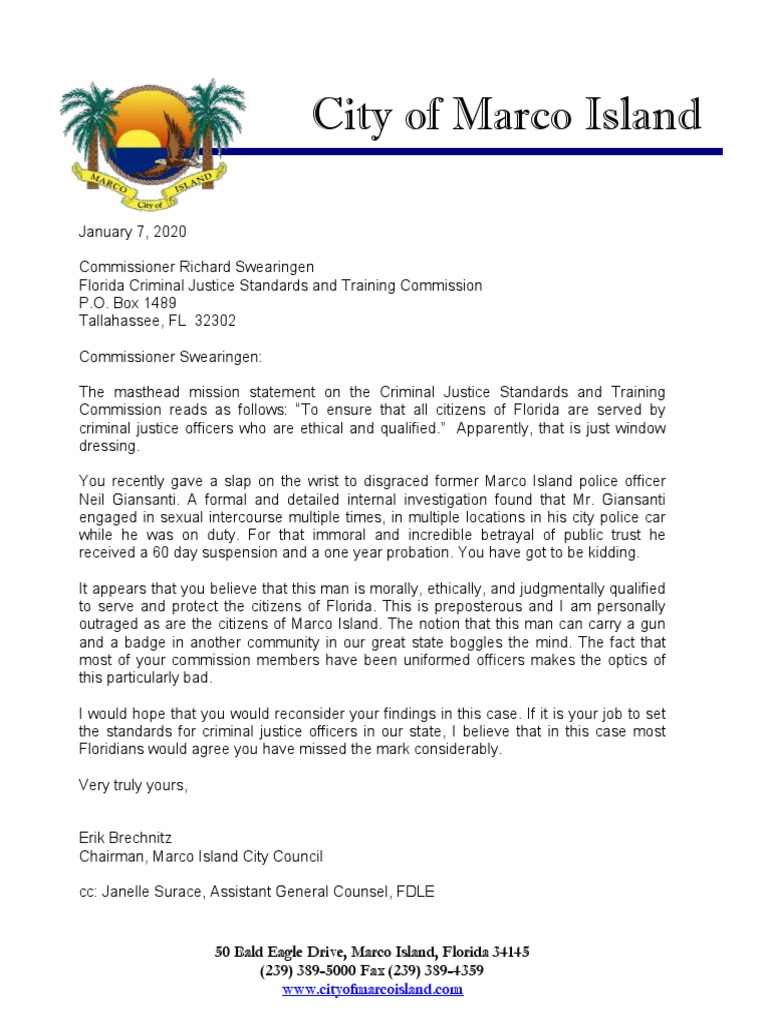 Letter To Rick Swearingen | PDF | Politics | Social Science