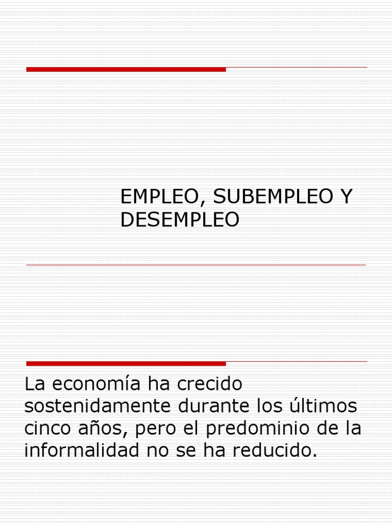 Definición y tipos de subempleo | PDF | Ciencias sociales