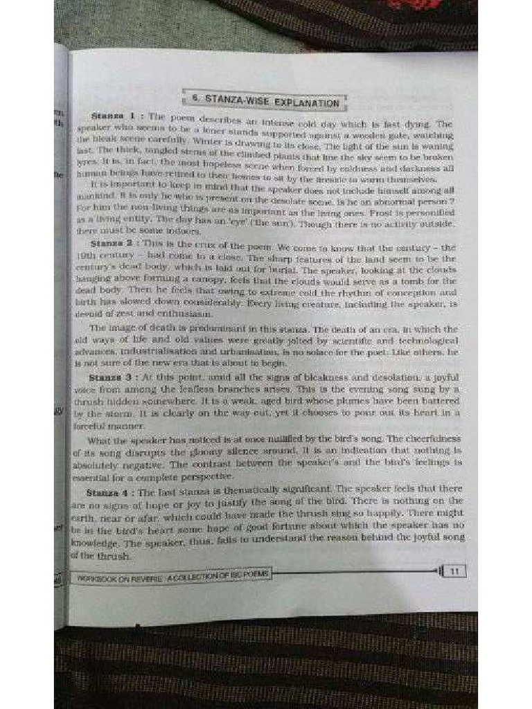 The Darkling Thrush Workbook - 5 | PDF