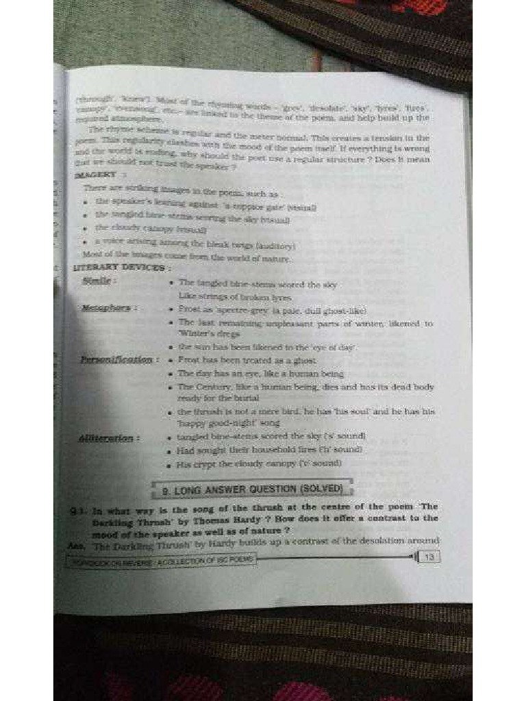 The Darkling Thrush Workbook - 7 | PDF