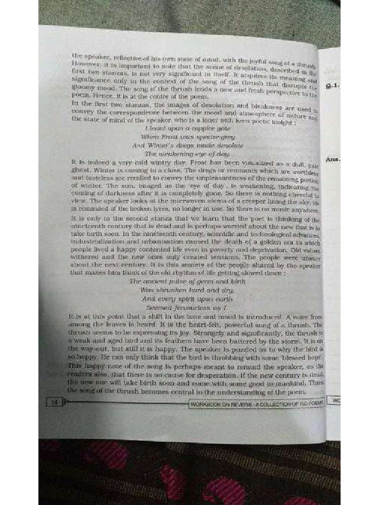 The Darkling Thrush Workbook - 8 | PDF