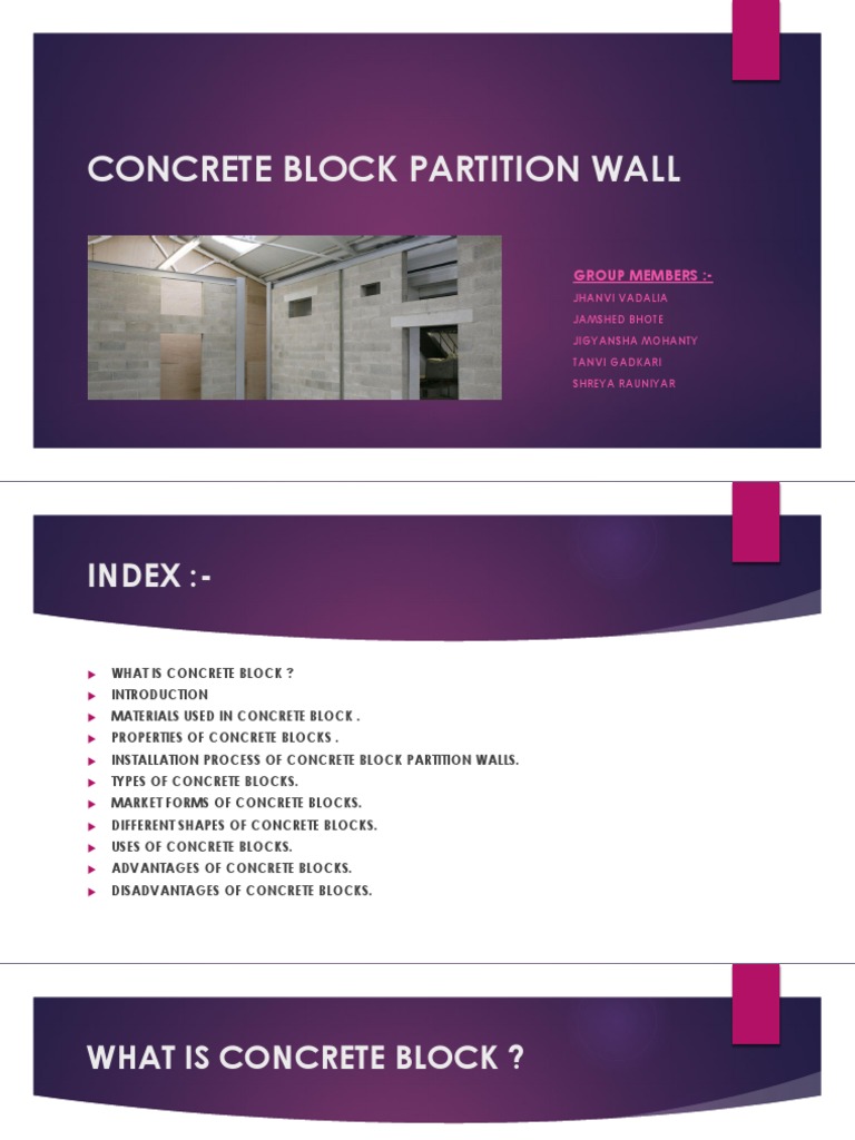 Concrete Block Partition Wall Overview | PDF | Concrete | Masonry