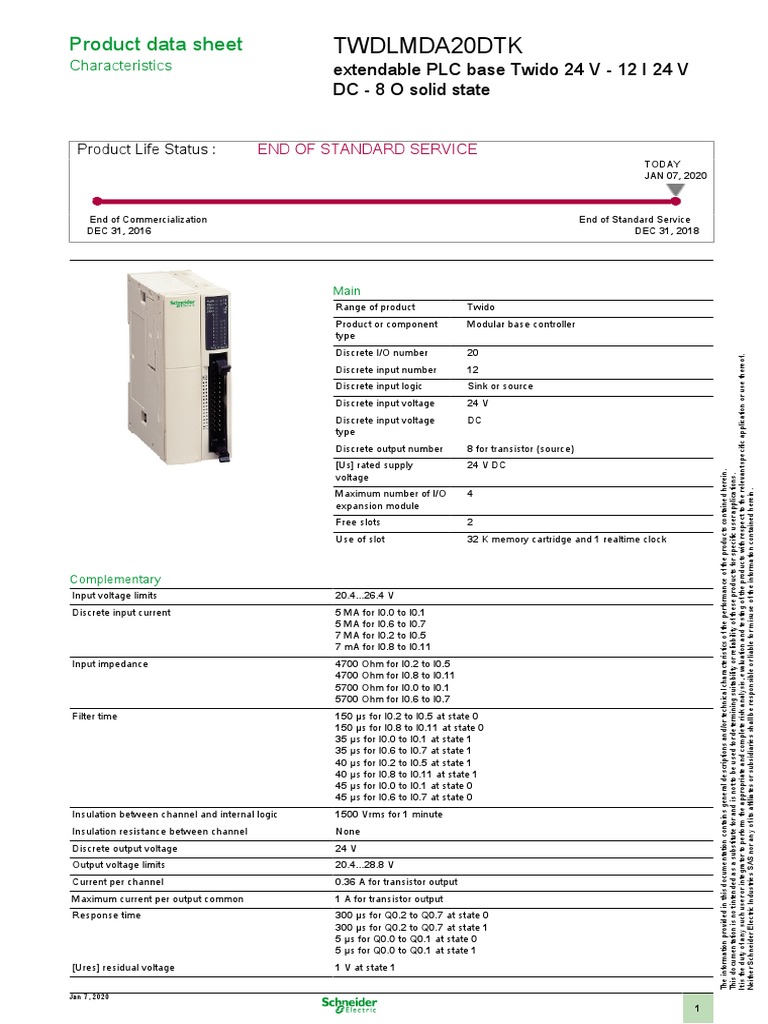 Twido TWDLMDA20DTK | PDF | Programmable Logic Controller | Electronic Engineering