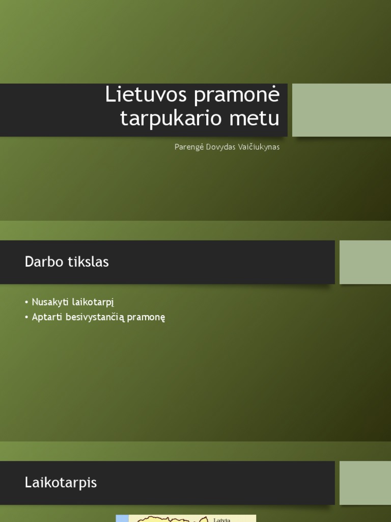 Istorija, Lietuvos Pramone Tarpukario Metais | PDF