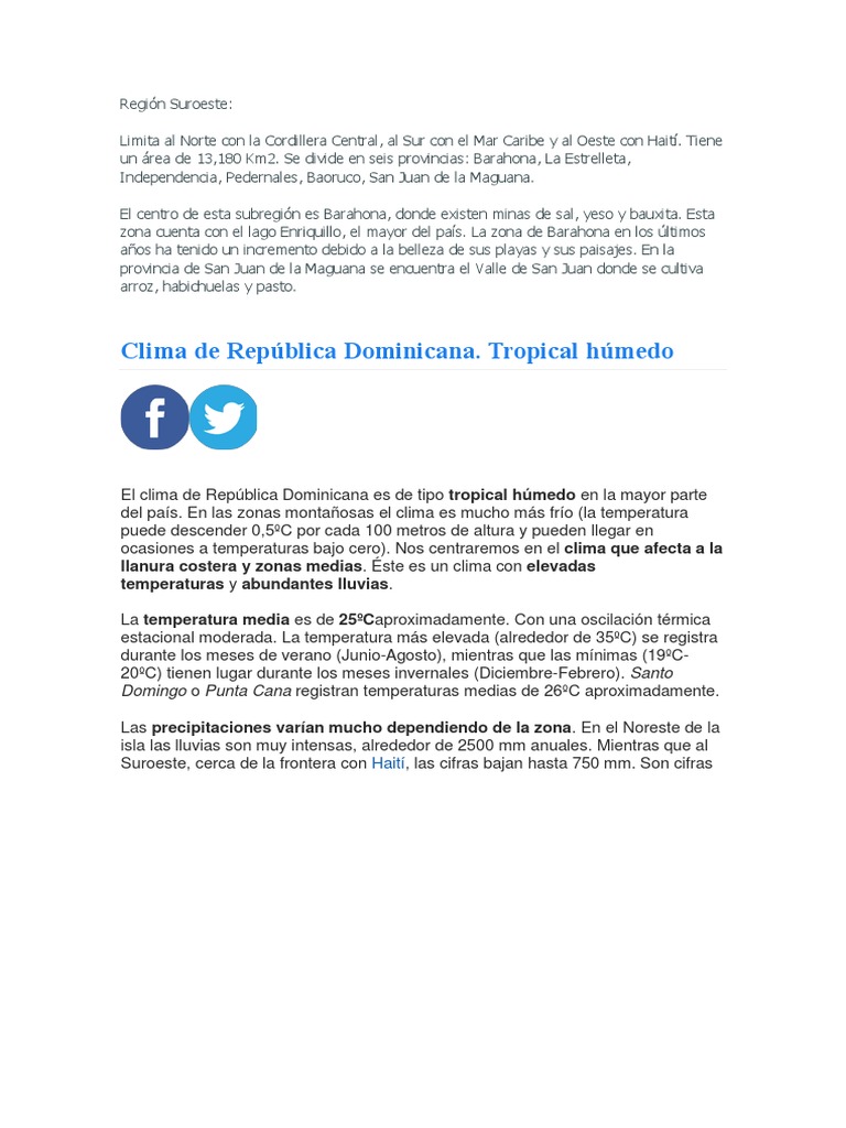 Región Suroeste: clima, provincias y atractivos | PDF | Ciclones ...