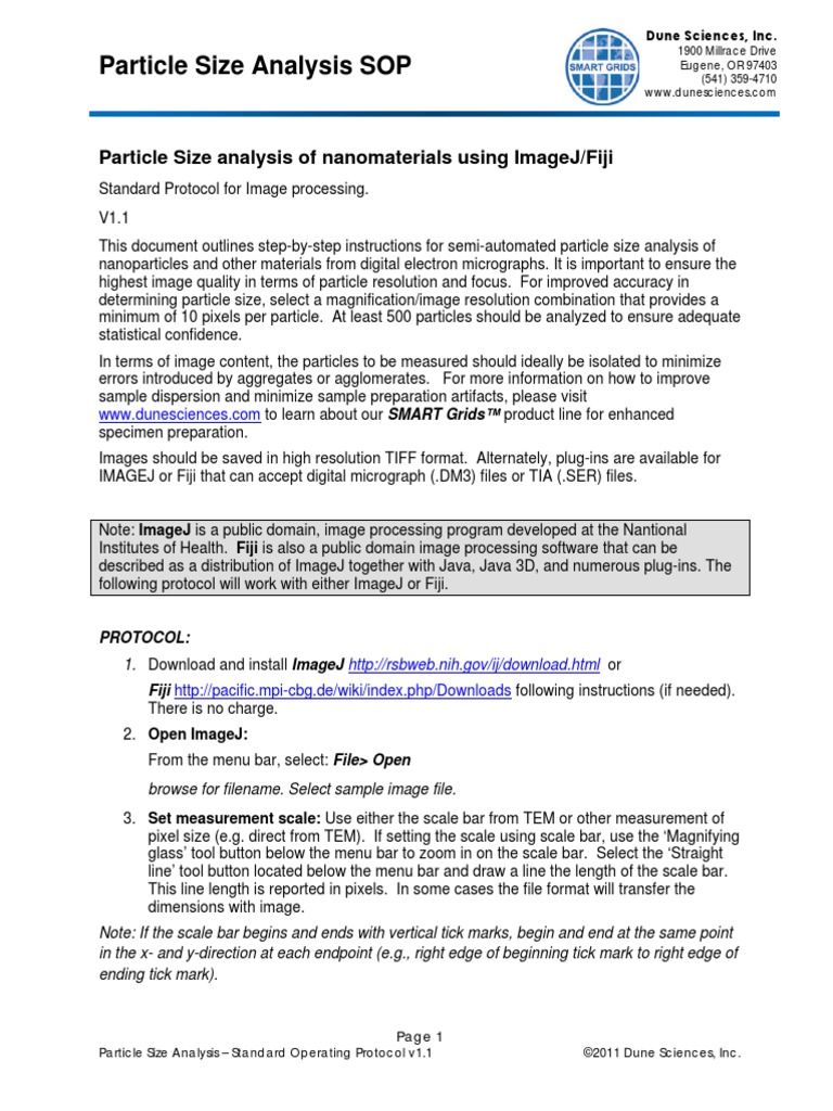 Particle Size Analysis SOP PDF | PDF | Microsoft Excel | Data Analysis