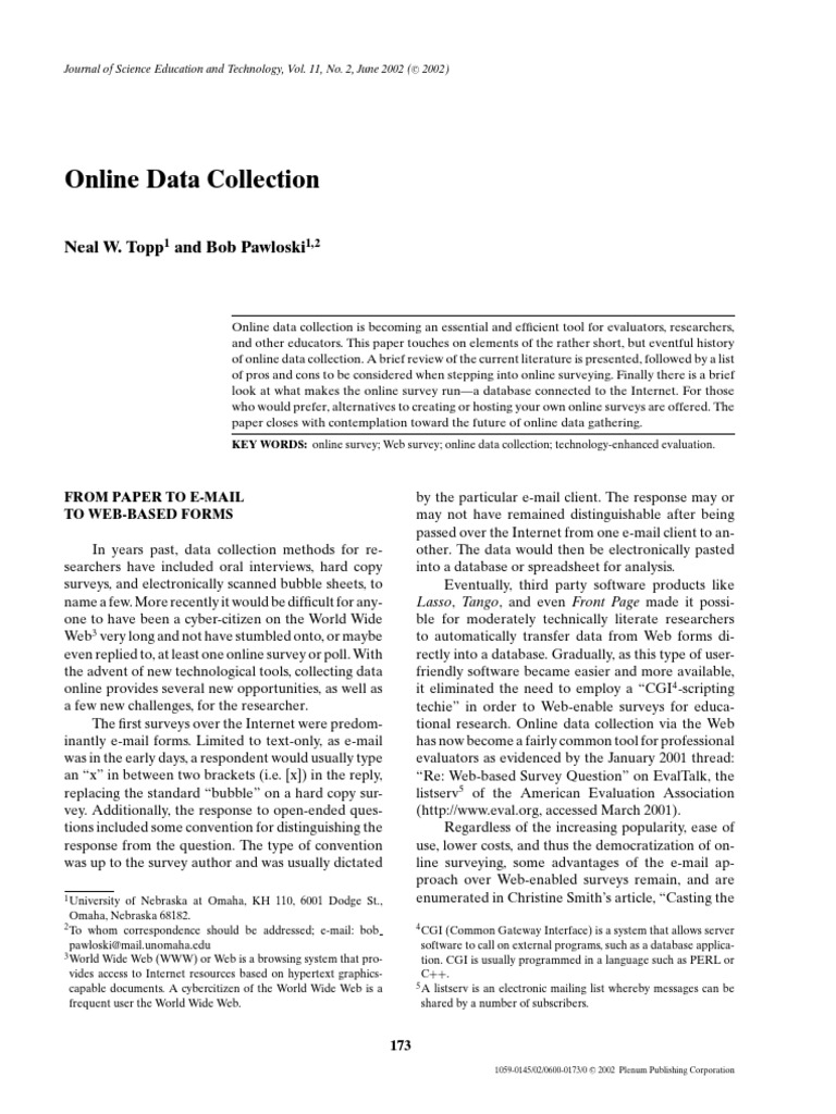 Online Data Collection | PDF | World Wide Web | Internet & Web