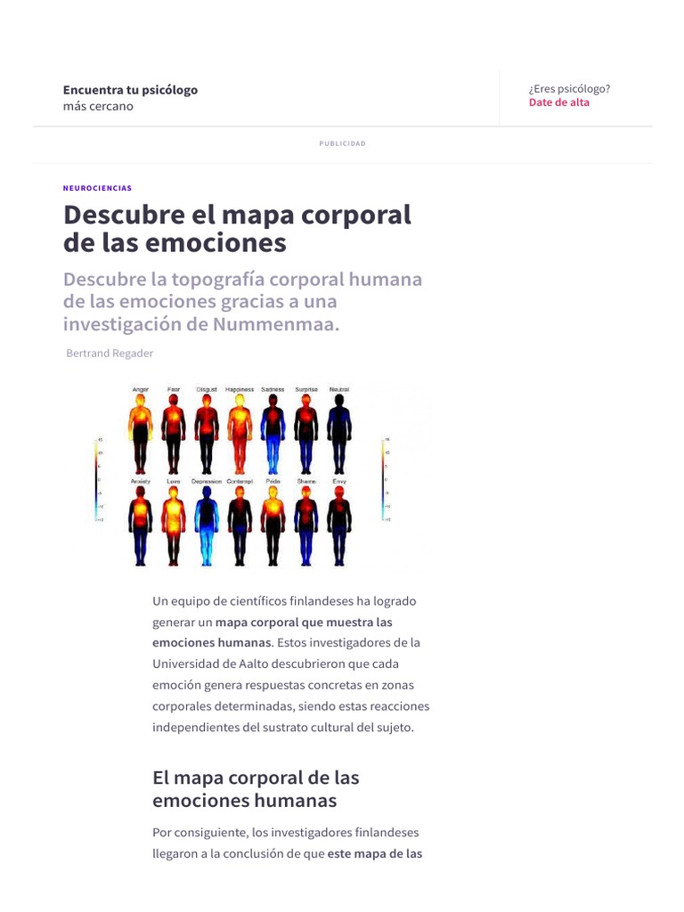 Descubre El Mapa Corporal de Las Emociones | PDF | Las emociones | Sicología