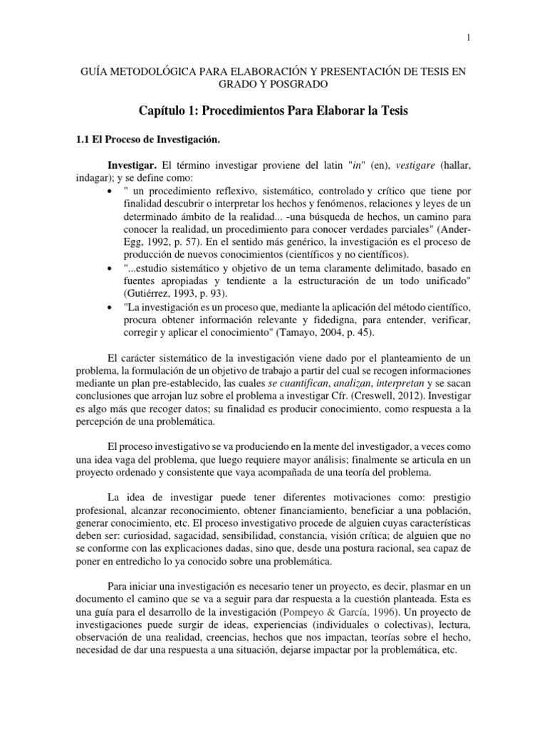 Guia Metodologica para Elaboracion y Presentacion de Tesis (Versión ...