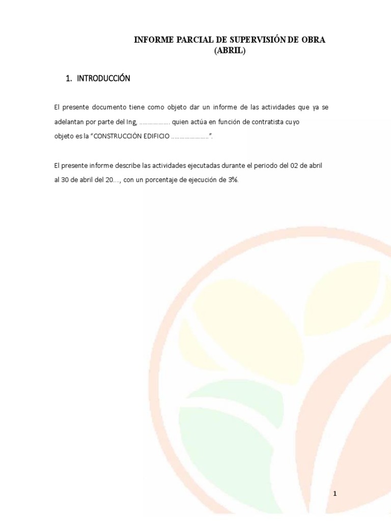 INFORME Parcial de Una Obrita | PDF | Naturaleza