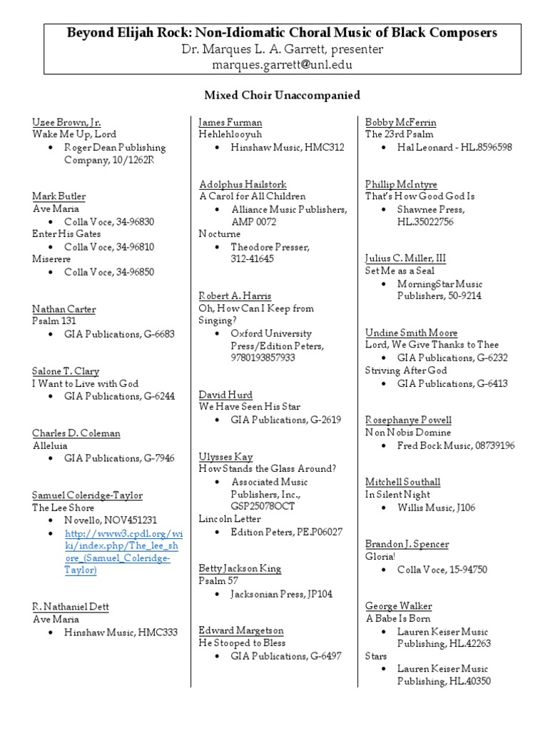 Rep List | PDF | Choir | Vocal Music