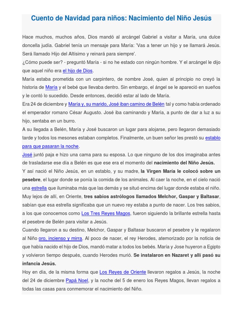 Cuento de Navidad: Nacimiento de Jesús | PDF | Reyes Magos | María ...