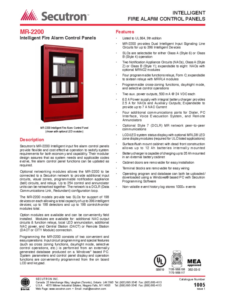CAT-1002 MR-2605 Five Zone Fire Alarm Control Panel | PDF | Relay ...