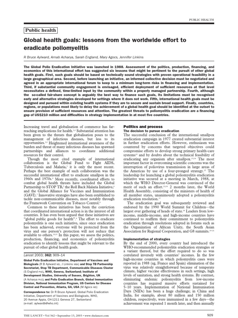 Global Health Goals | PDF | Eradication Of Infectious Diseases ...