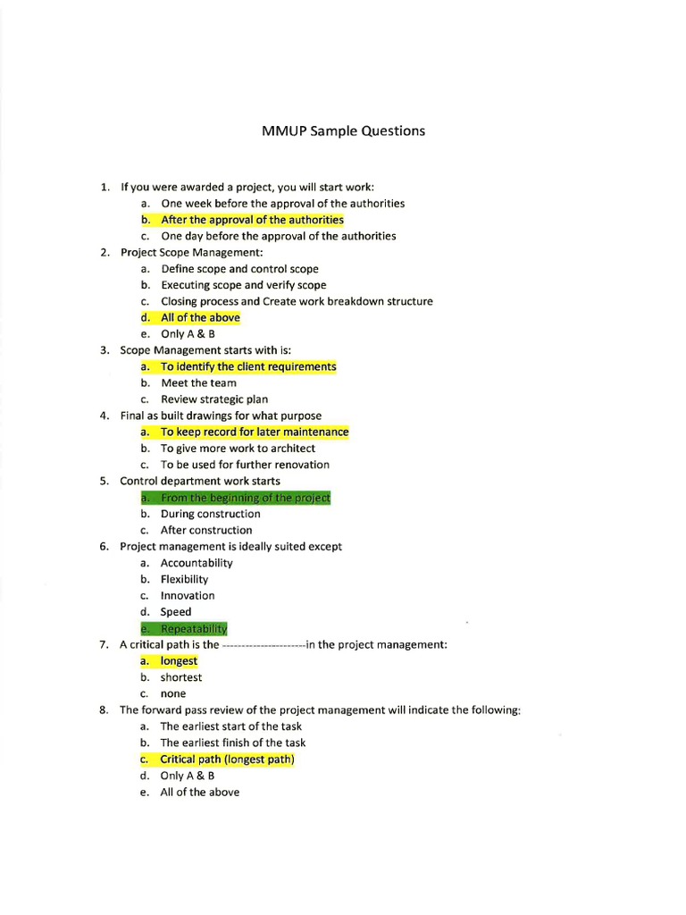 MMUP Test Mechanical | PDF | Project Management | Engineering