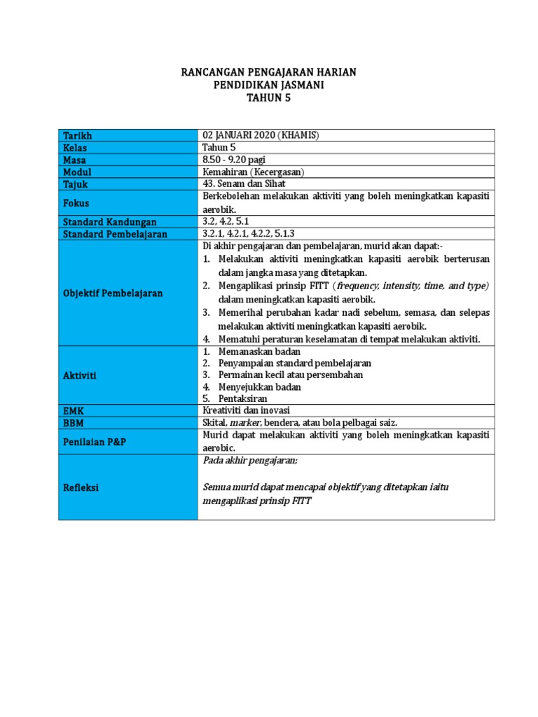 RPH PJ T5 (Khamis) | PDF