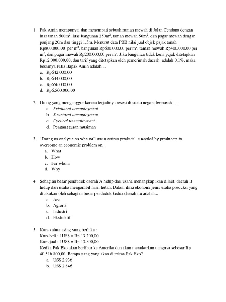 Soal OSK Ekonomi | PDF