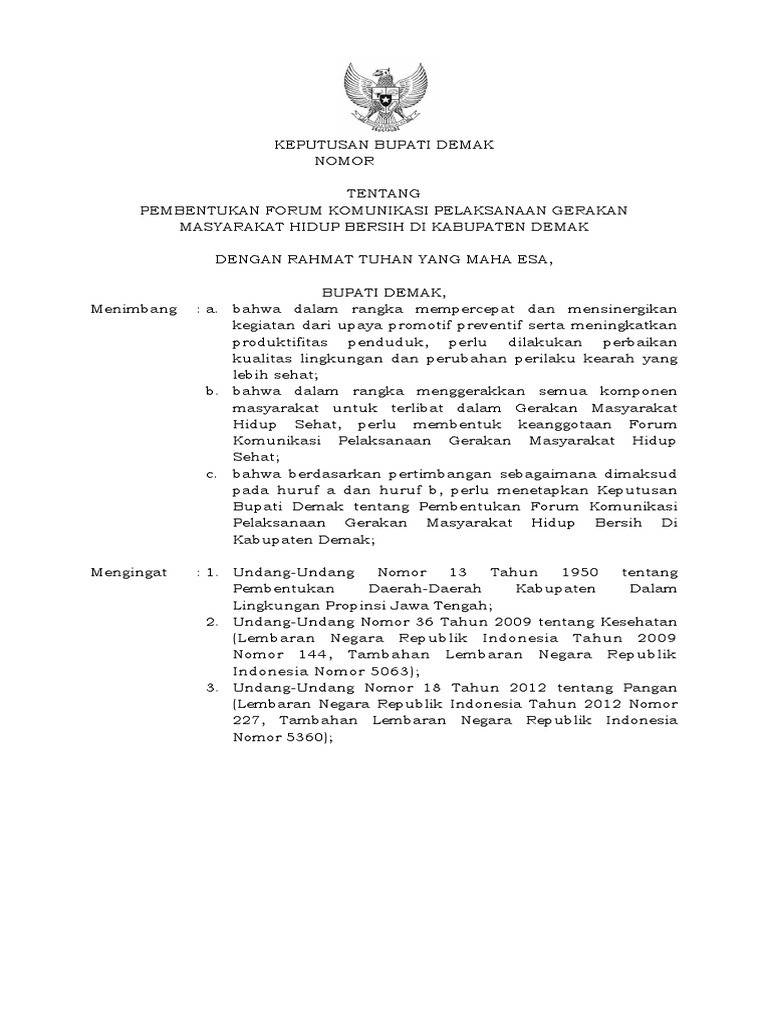 SK Pembentukan Forkom Germas | PDF