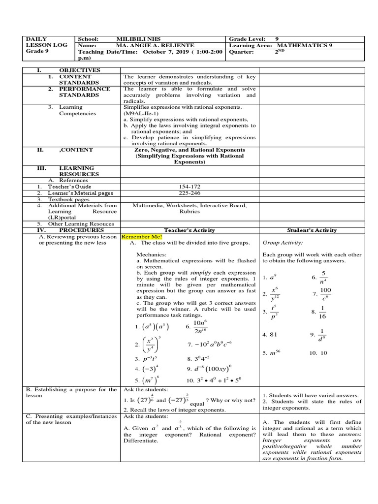 Rational Exponents | PDF | Exponentiation | Group (Mathematics)